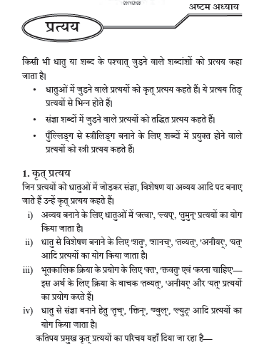 NCERT Book Class 10 Sanskrit Vyakaranavithi Chapter 8 Pratya